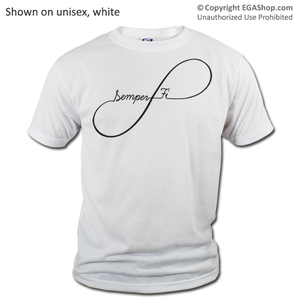 _T-Shirt (Unisex): Infinity, Semper Fi Script
