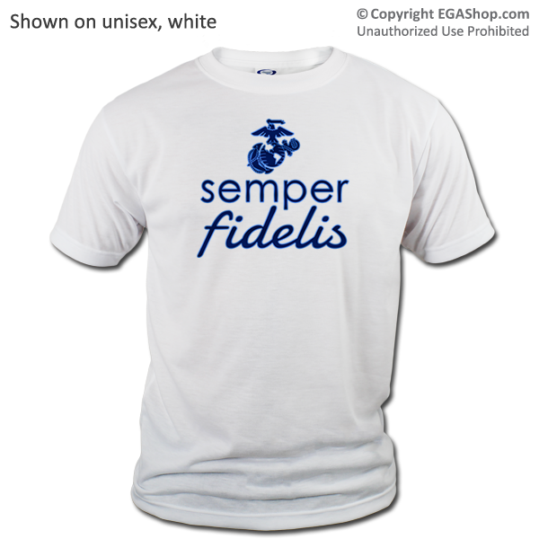 _T-Shirt (Unisex): Semper Fidelis - EGA - Blue